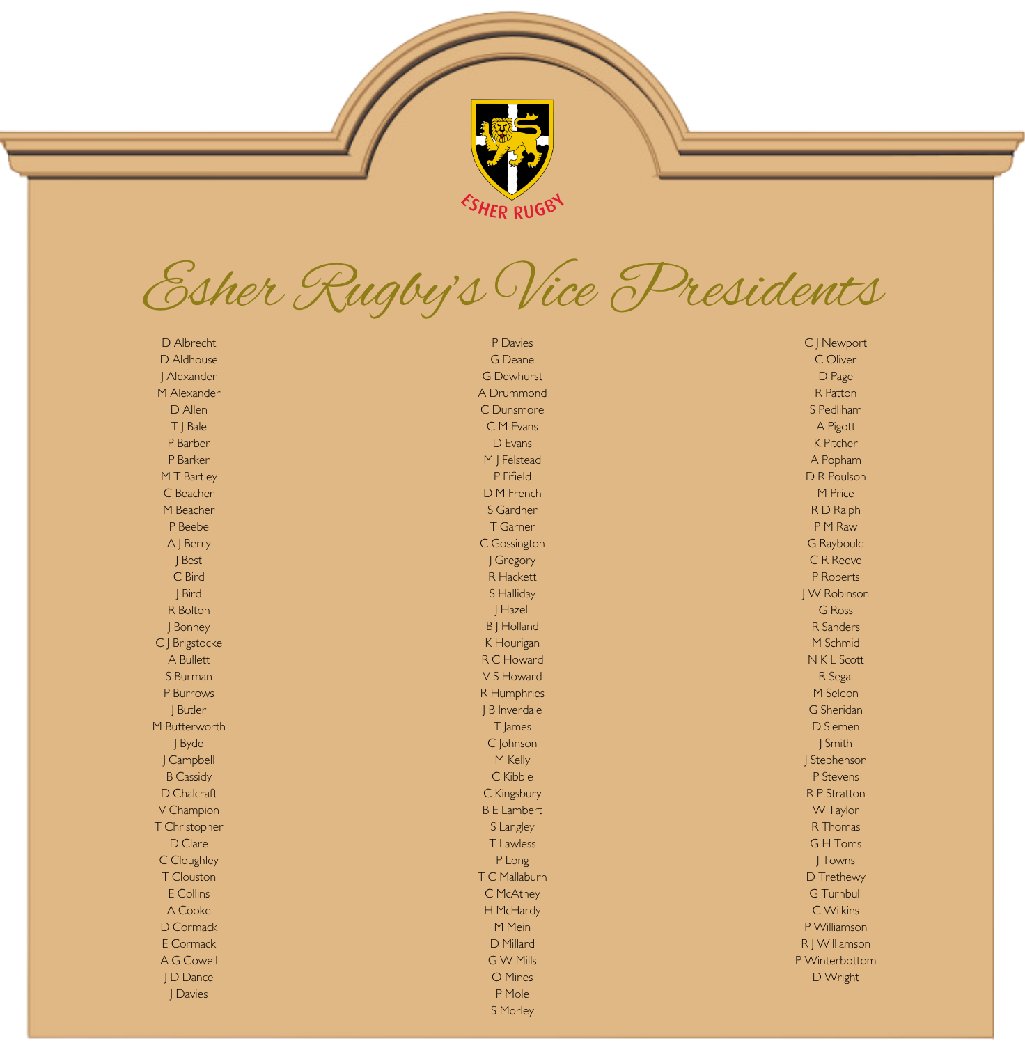 Esher Rugby - Vice Presidents & Honorary Life Members